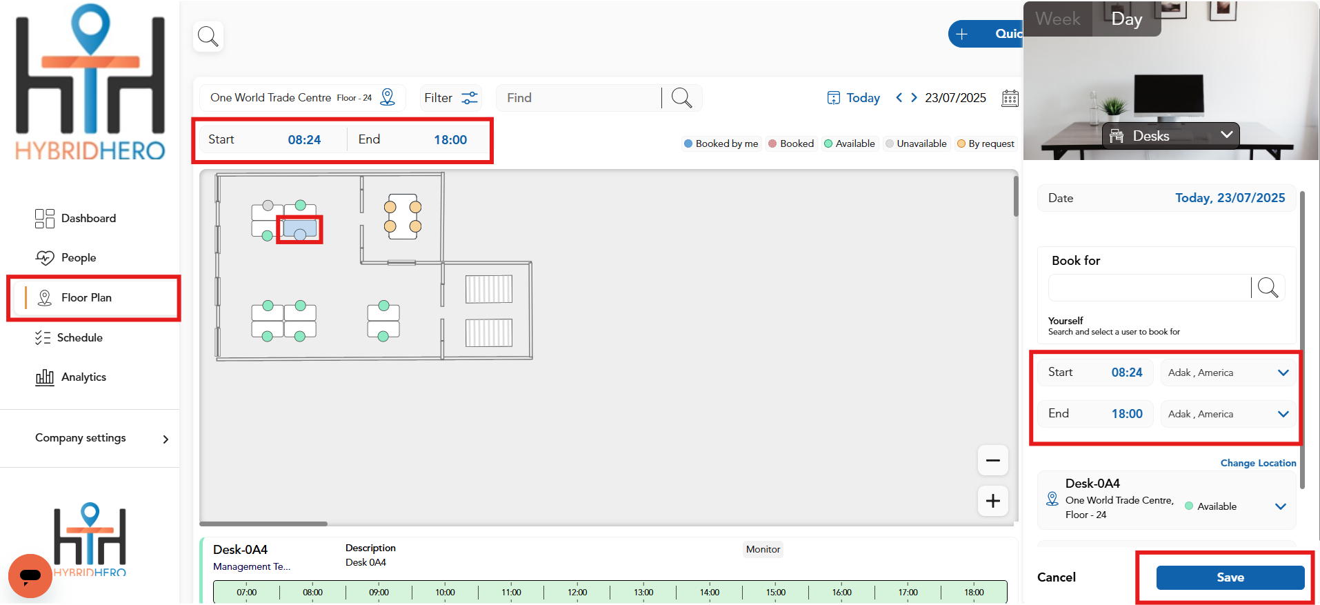 How to Book a Desk by Changing the Time? – HybridHero