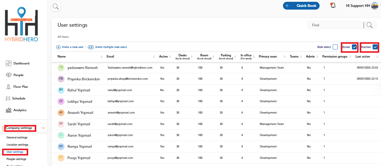 How to Check Active or Inactive Users – HybridHero