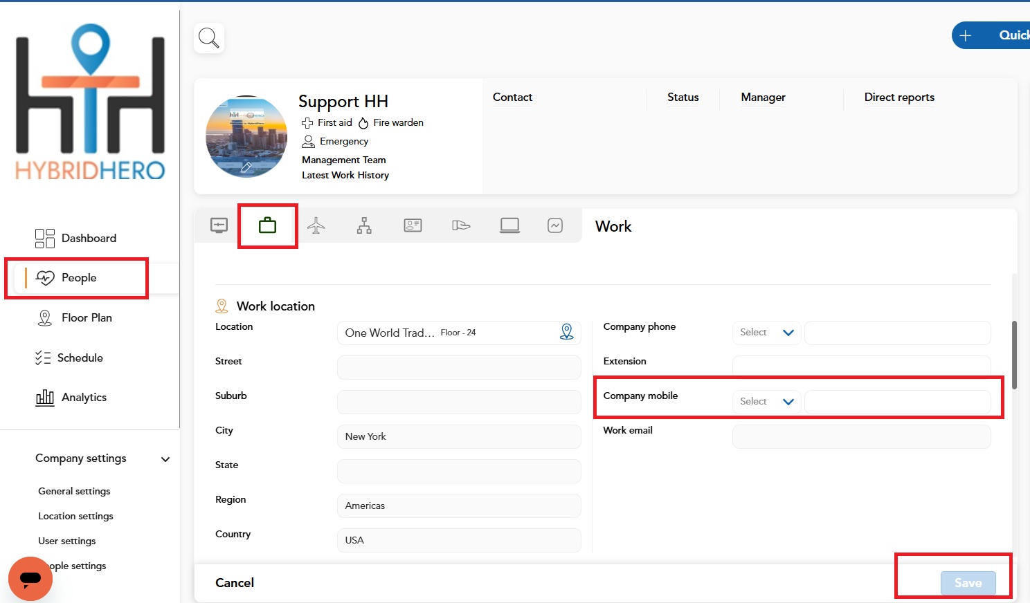 How do I Add/Edit my Personal and Company number? – HybridHero